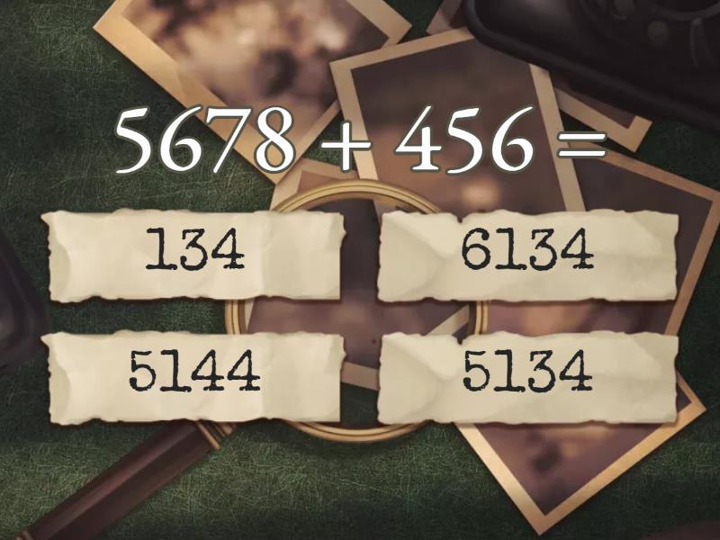 Addition 1 to 10,000 - Quiz