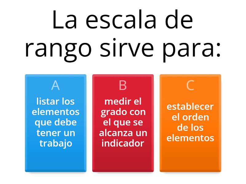 Consolidación escalas de rango - Quiz