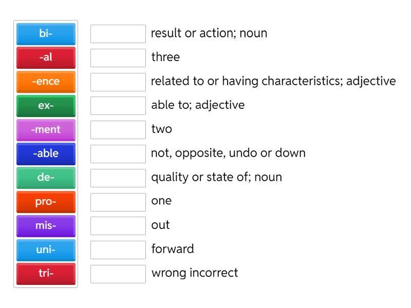 suffix ic review - Match up