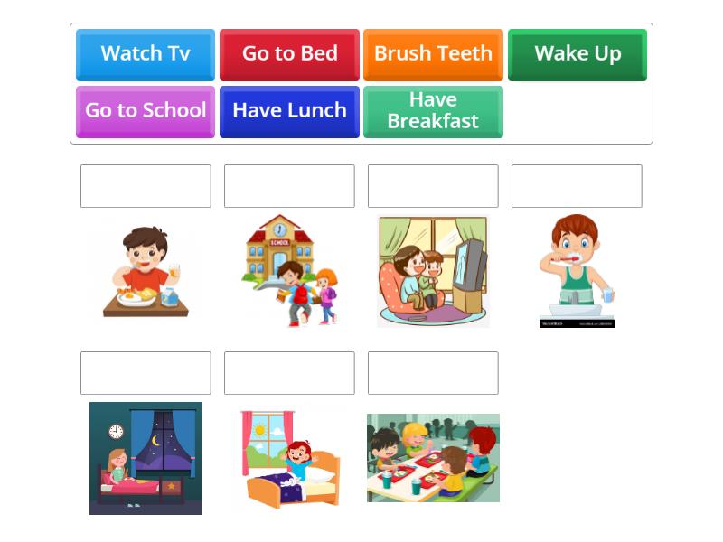 Daily Routines Matching - Match up
