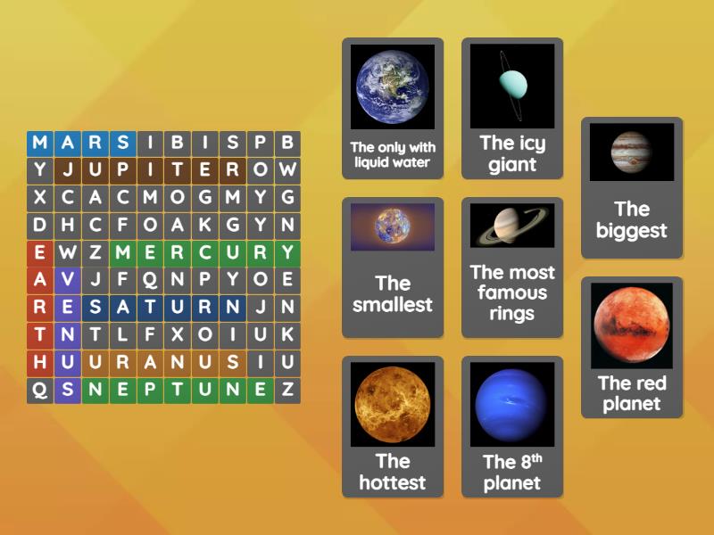 Solar System Planets - Wordsearch