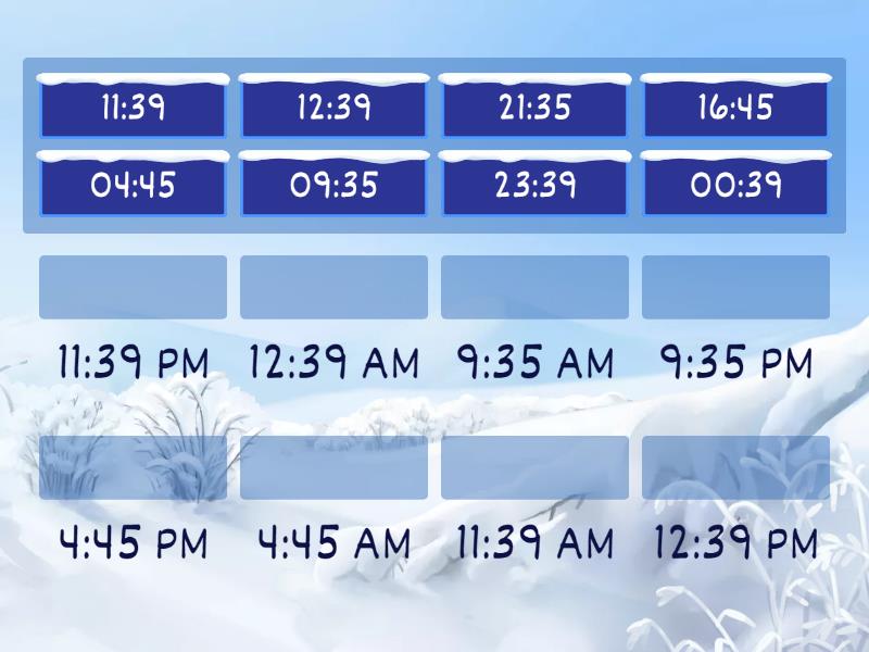 24 hour time - Match up