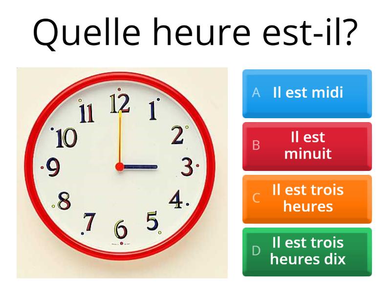 Comprendre l'heure - Quiz