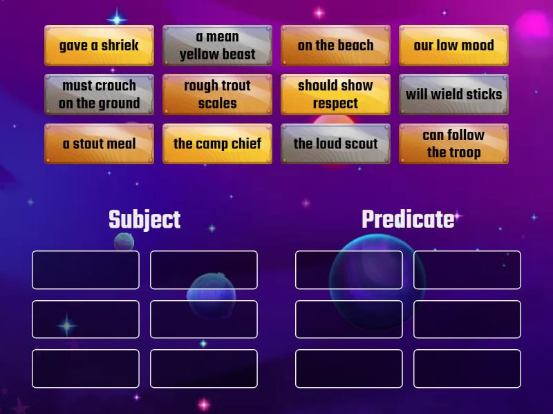 Lesson 17 Subject vs Predicate - Group sort