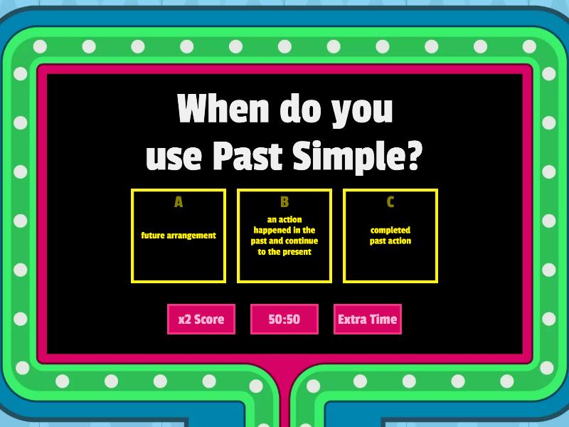 Past Simple - multiple choice - Gameshow quiz