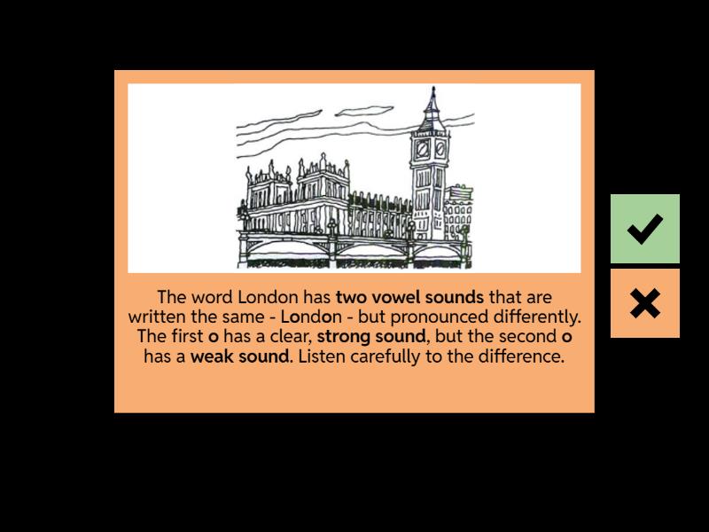 Strong and weak vowels - Flashcards