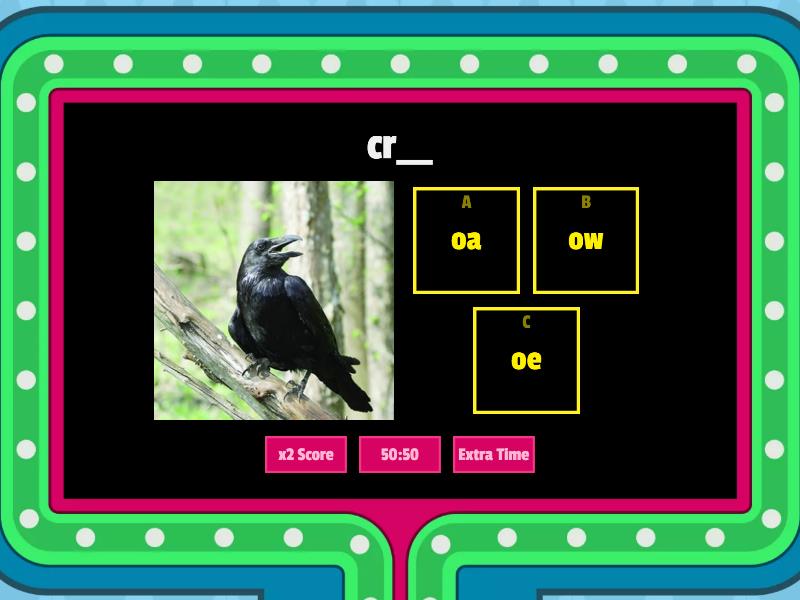 Long o: oa, ow, and oe - Gameshow quiz