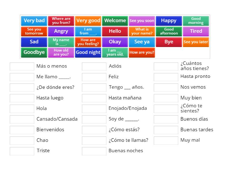 Saludos y Despedidas - Match up