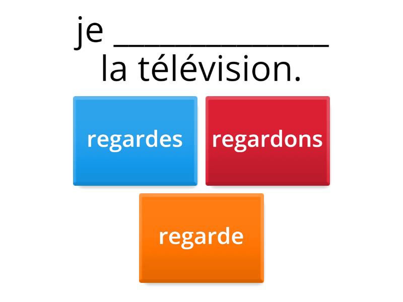 Regular verbs -ER, -IR, - RE (endings present tense) - Quiz