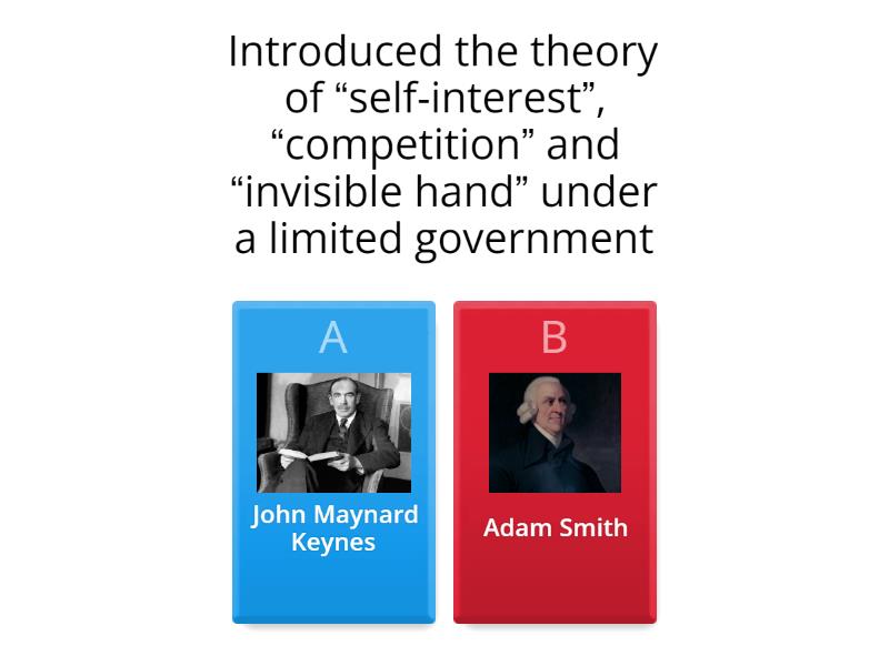 Adam Smith Vs John Keynes: Choose the thinker who advocated these ...