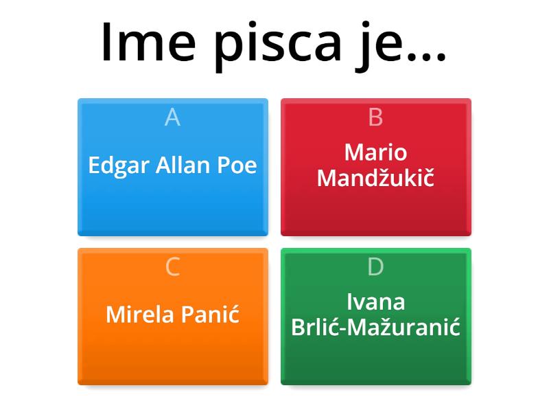 Lektira: Crni Mačak, Kviz o Piscu - Quiz