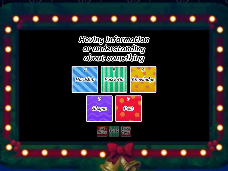 "Explore the Wild West"-Vocabulary - Gameshow quiz