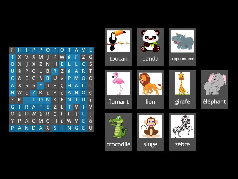 Je peux compter - le zoo - Wordsearch