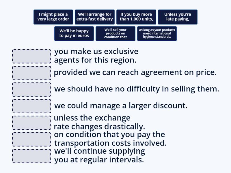 First conditional (BB upper-intermediate) - Une las parejas