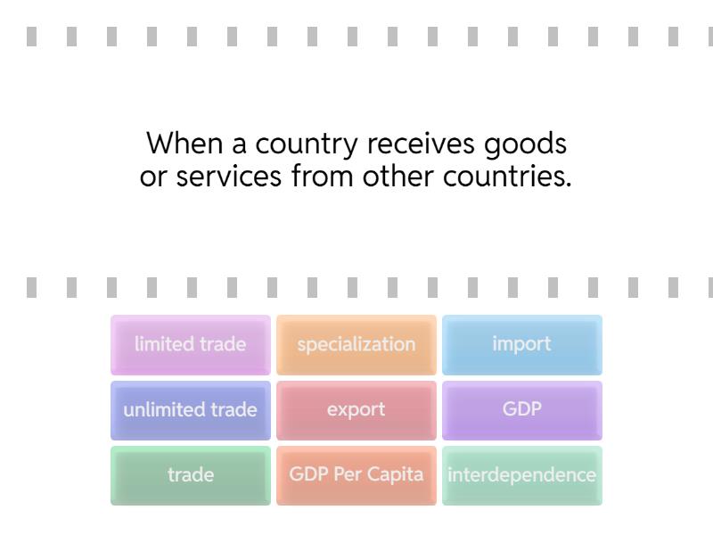 International Trade Vocabulary - Find the match
