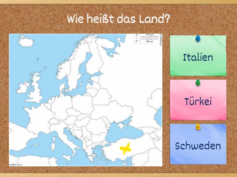 Wo sind unsere Reiseziele auf der Karte? - Quiz