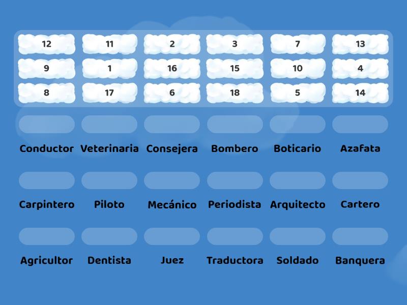 Las Profesiones - Unit 3 - Listening Matching up - Une las parejas