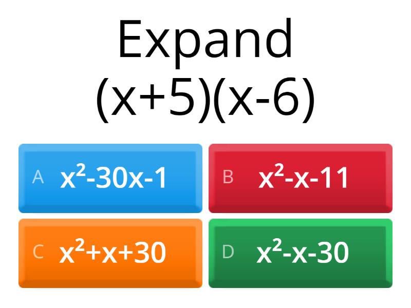 Expanding Factorising Double Brackets Solving Quadratics 2 Quiz