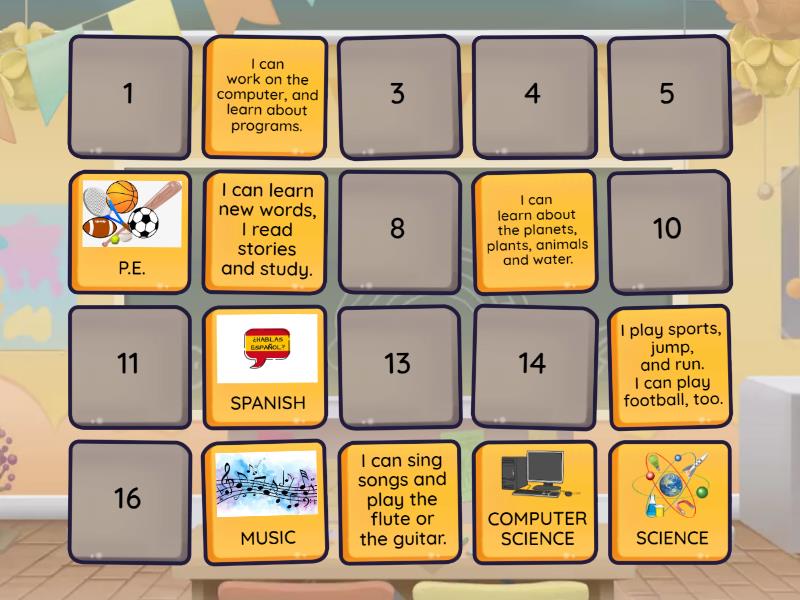 SCHOOL SUBJECTS - Matching pairs
