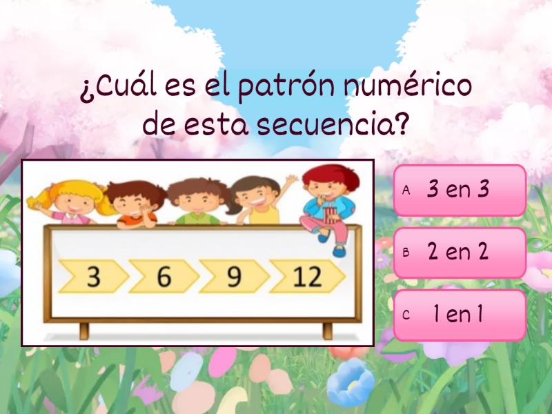patrones de secuencias numéricas - Cuestionario