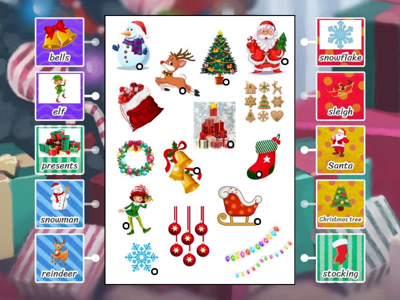 Christmas Vocabulary Matching - Labelled diagram