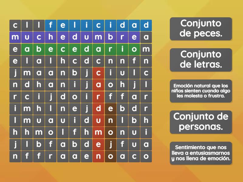 Sustantivos colectivos y abstractos- 5to.- - Sopa de letras