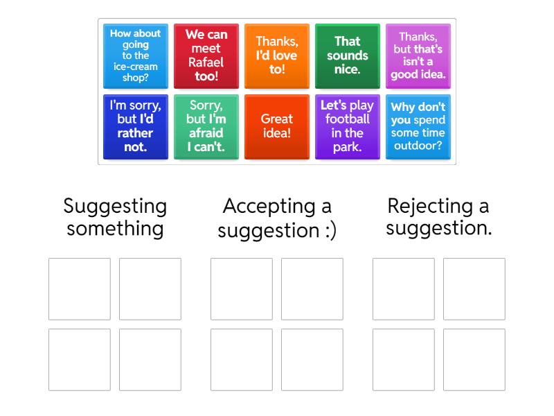 Together 5 - U3 - making suggestions - Group sort