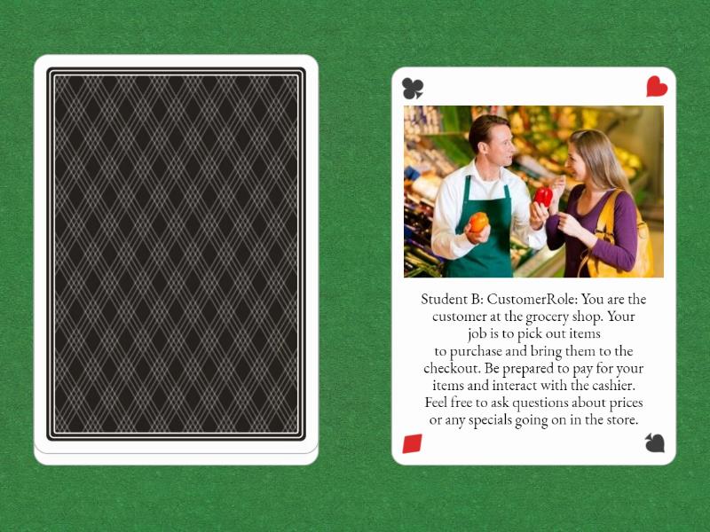 Shopping Role Play - Speaking cards