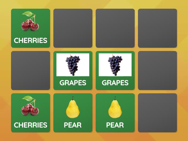 FRUITS memory - Matching pairs