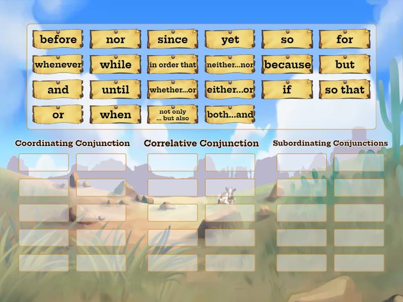 Correlative, Coordinating, and Subordinating Conjunctions - Group sort