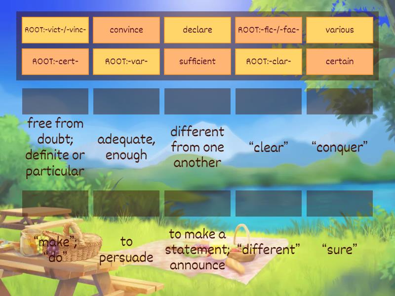 Academic Vocabulary - Unit 3 - Match up