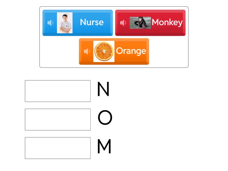Alphabet m,n,o - Match up