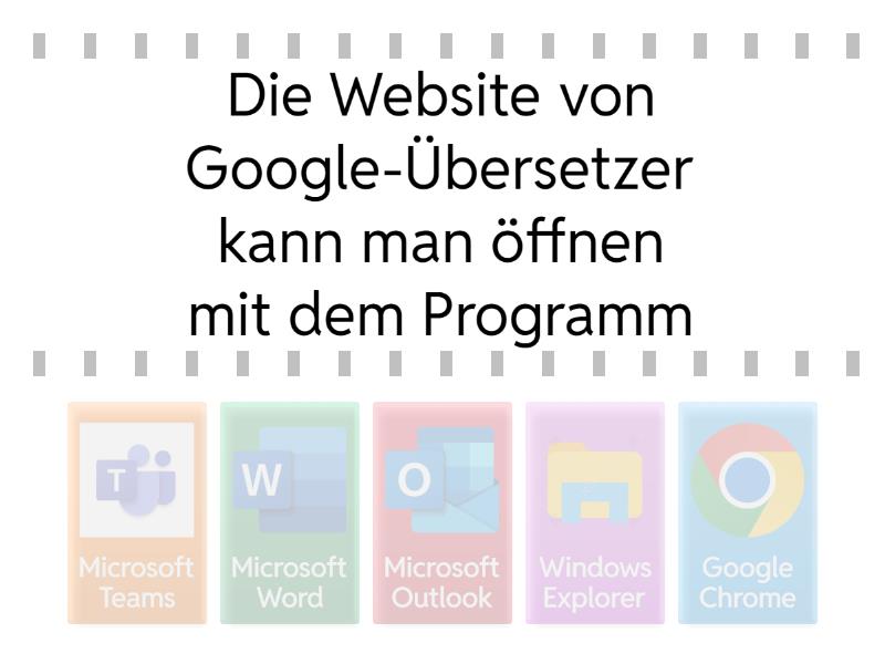 Welche Tätigkeit mit welchem Computerprogramm? - Find the match