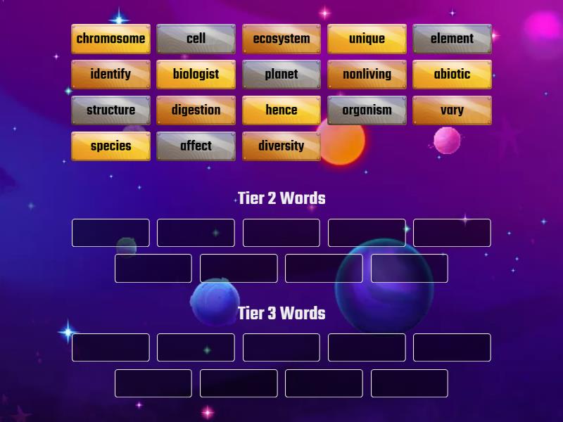 Tier 2 and Tier 3 Words Sort - Group sort