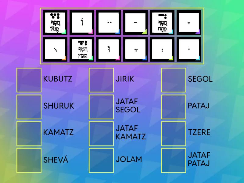 Nombres nekudot - Match up