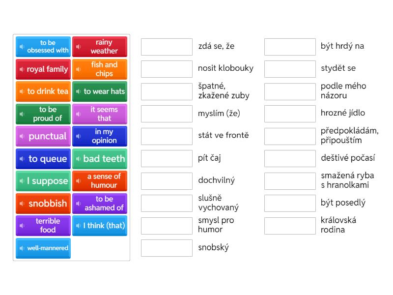 Bloggers 4 Unit 5A - Vocabulary list () - Match up