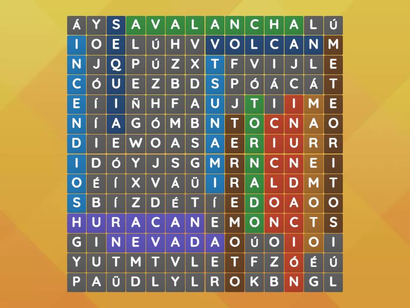 Desastres Naturales - Sopa de letras