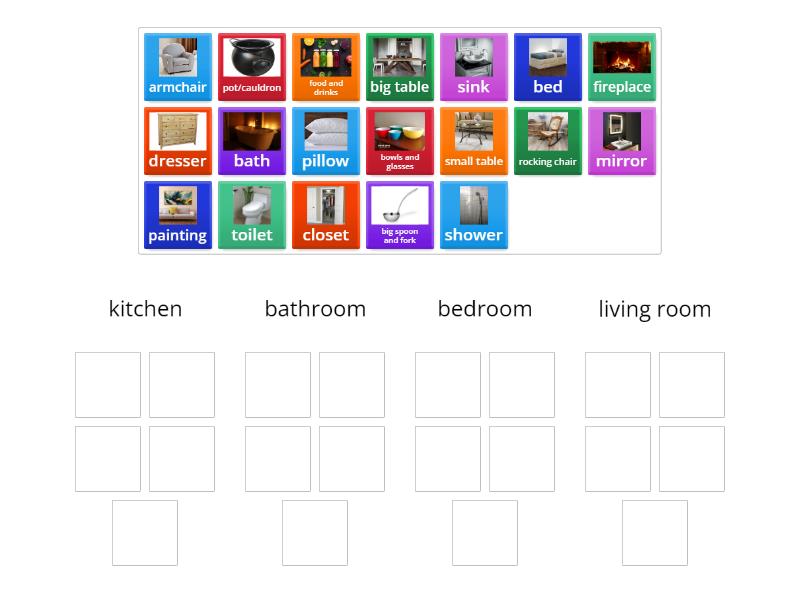 rooms and objects - Group sort