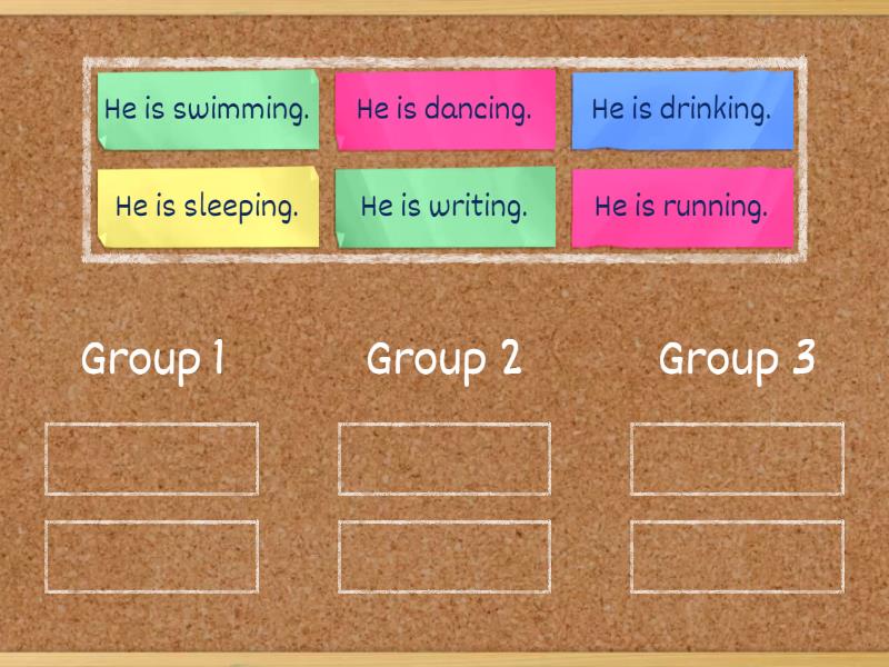 1B ch5 grammar (present continuous tense) - Group sort