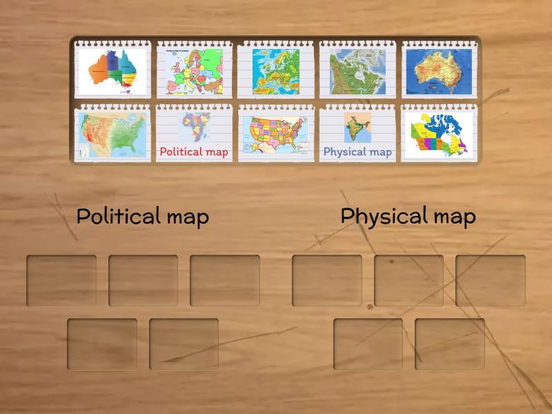 Physical and Political Map Sort - Group sort