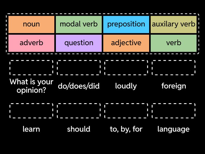 Parts of speech - Match up