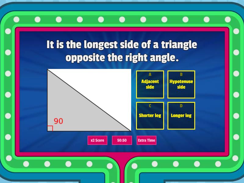 Review Basic facts: Pythagorean Theorem - Gameshow quiz