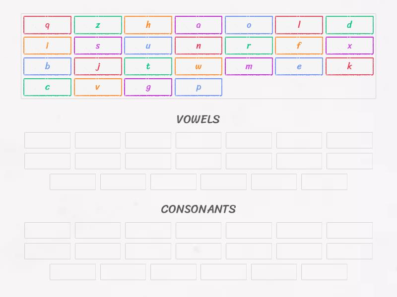 G2 vowels and consonants sort - Group sort