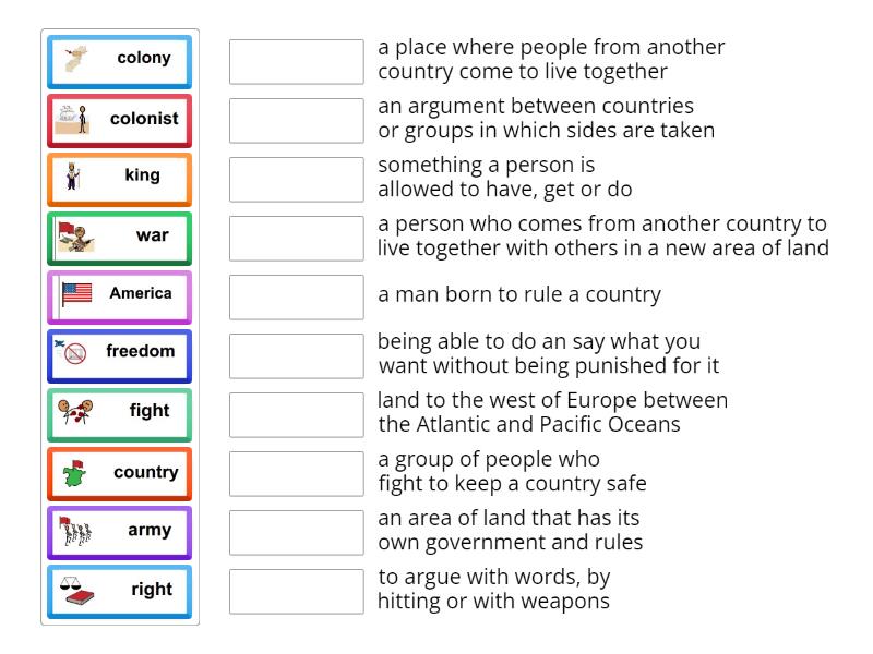 ULS Unit 6 Early America - Match up