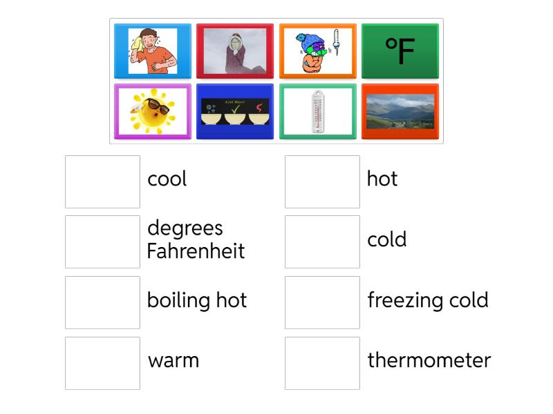 Temperature Words - Match up