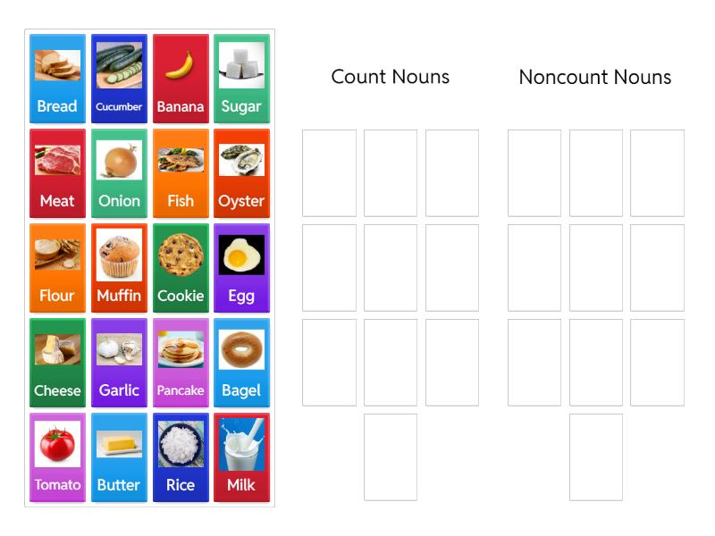Count and Noncount Nouns - Group sort