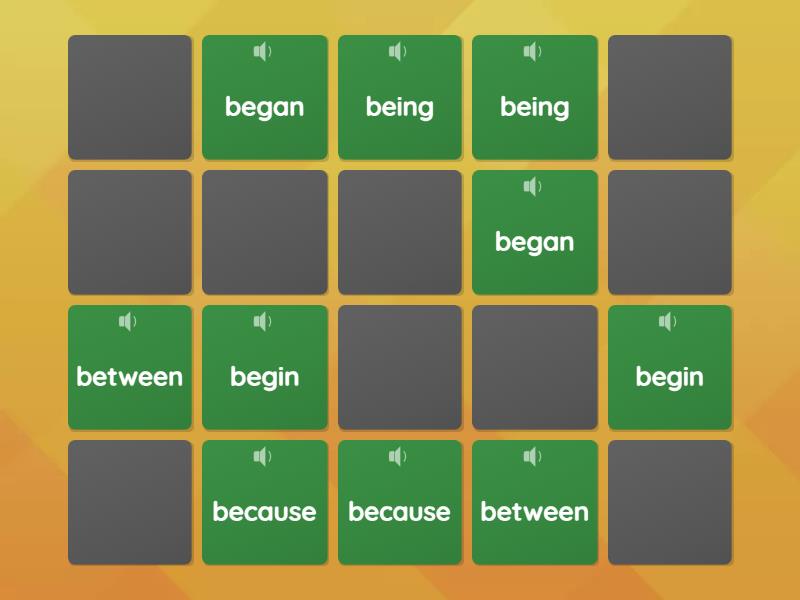 Open Syllable Sight Word Match - Matching pairs