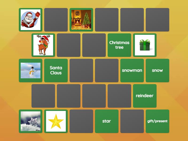 Christmas vocabulary - Matching pairs