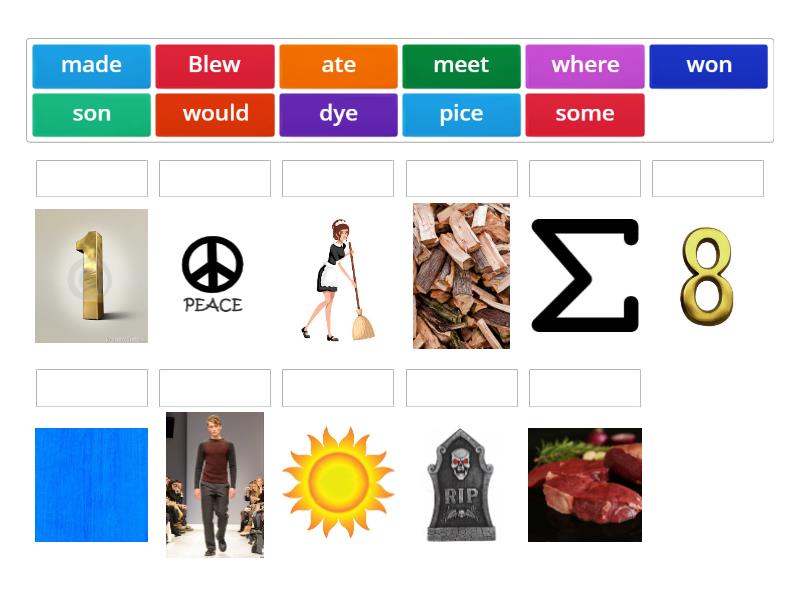homophones - Match up