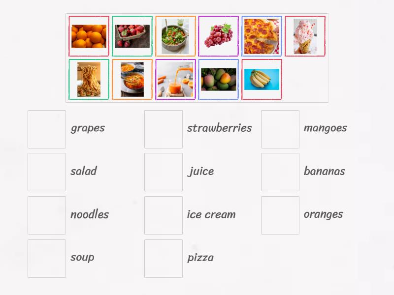 Beehive 1. Unit 8. Food. - Match up